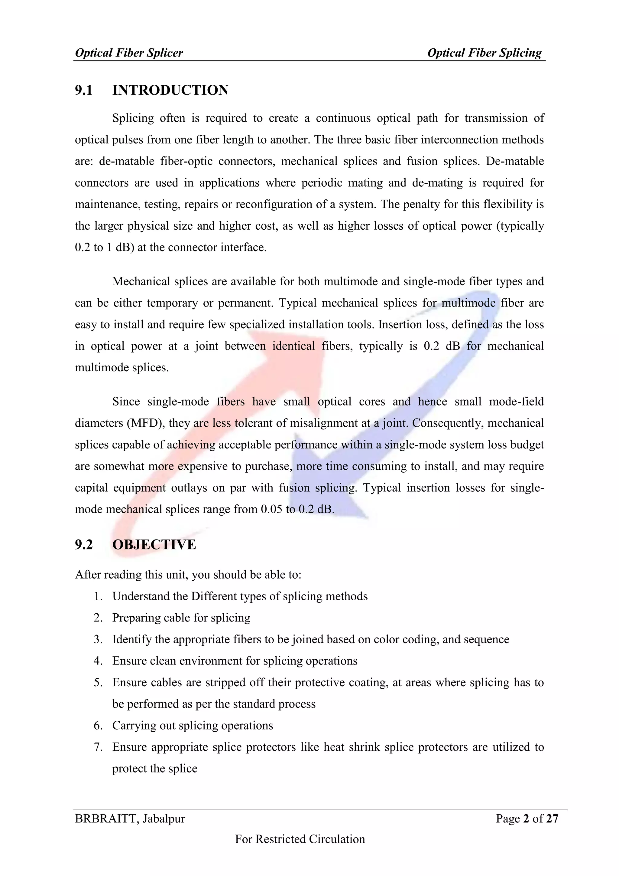 Splicing of optical fiber | PDF