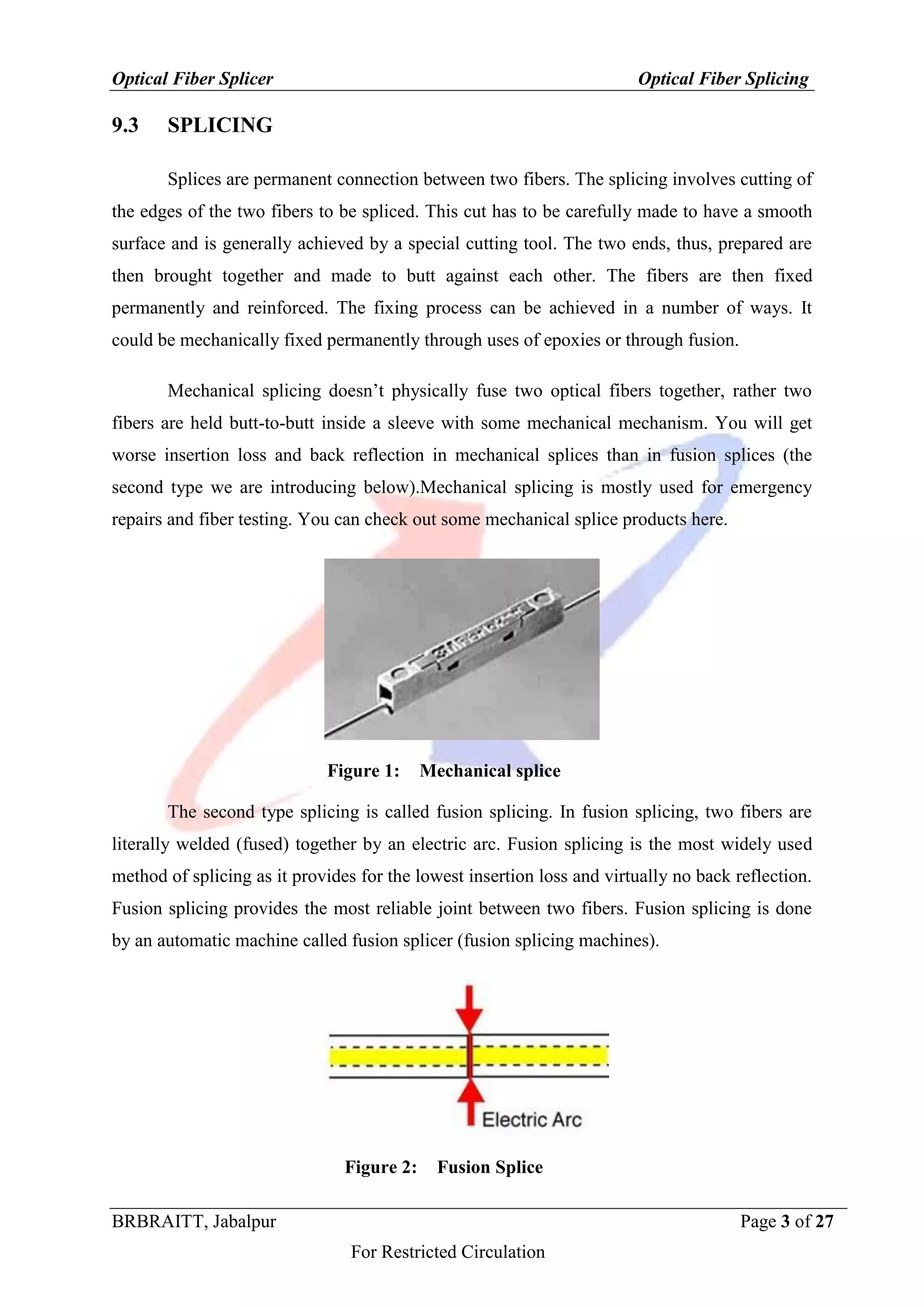 Splicing of optical fiber | PDF
