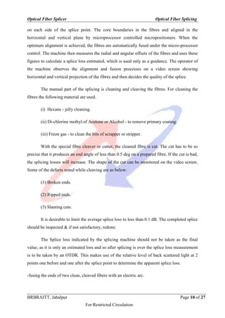 Splicing of optical fiber | PDF