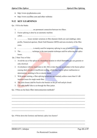 Splicing of optical fiber | PDF