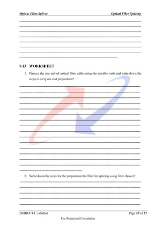 Splicing of optical fiber | PDF