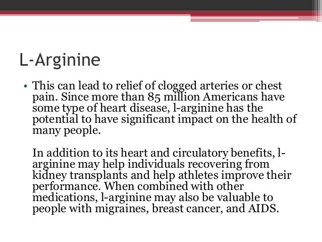 L Arginine May Benefit Individuals With Heart Or Circulatory Condition