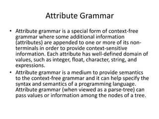 L attribute in compiler design | PPTX