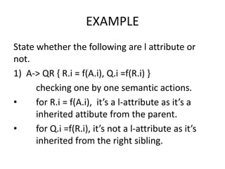 L attribute in compiler design | PPTX