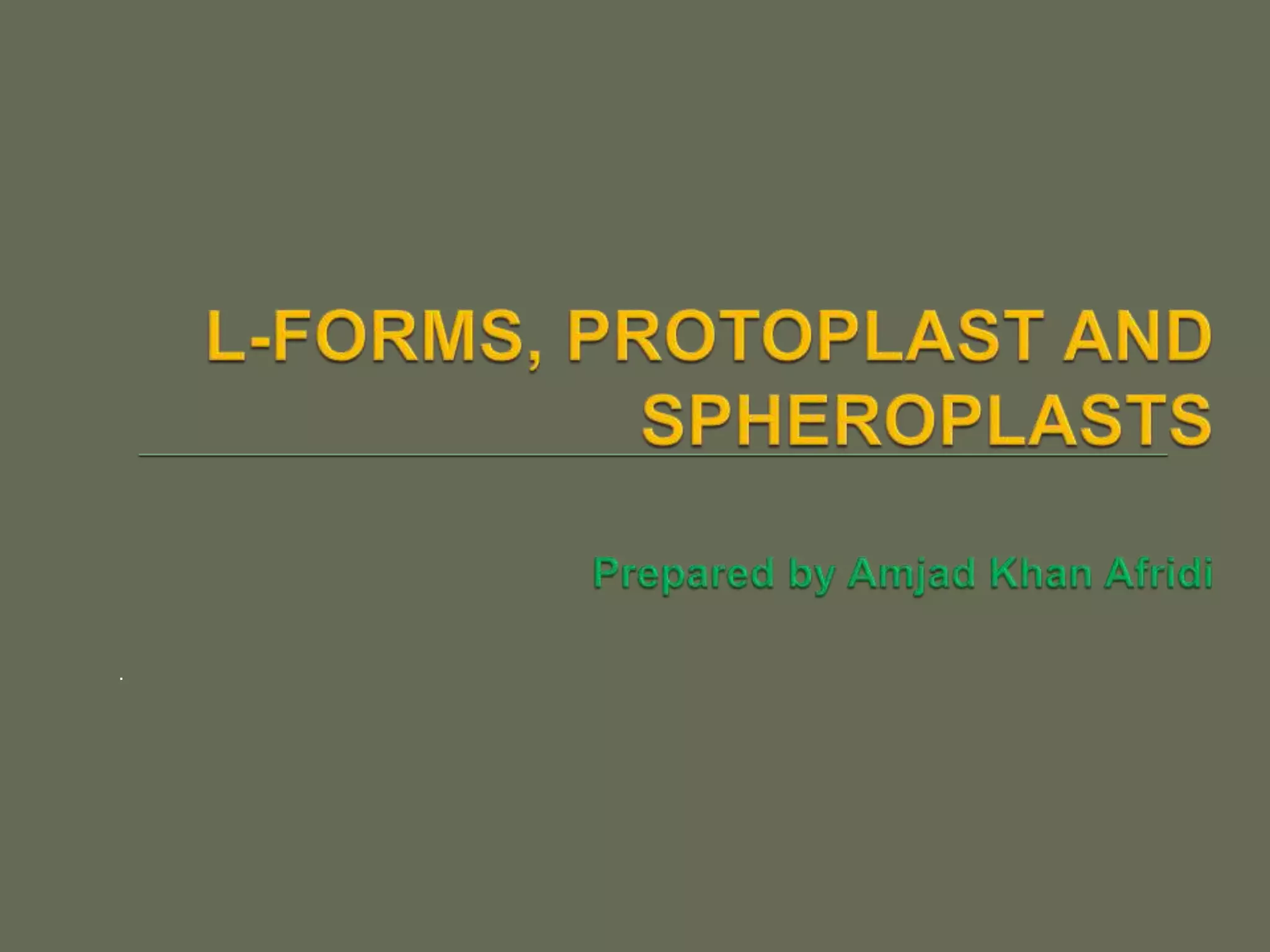 L-forms bacteria, protoplast and spheroplasts Bacteria | PPTX