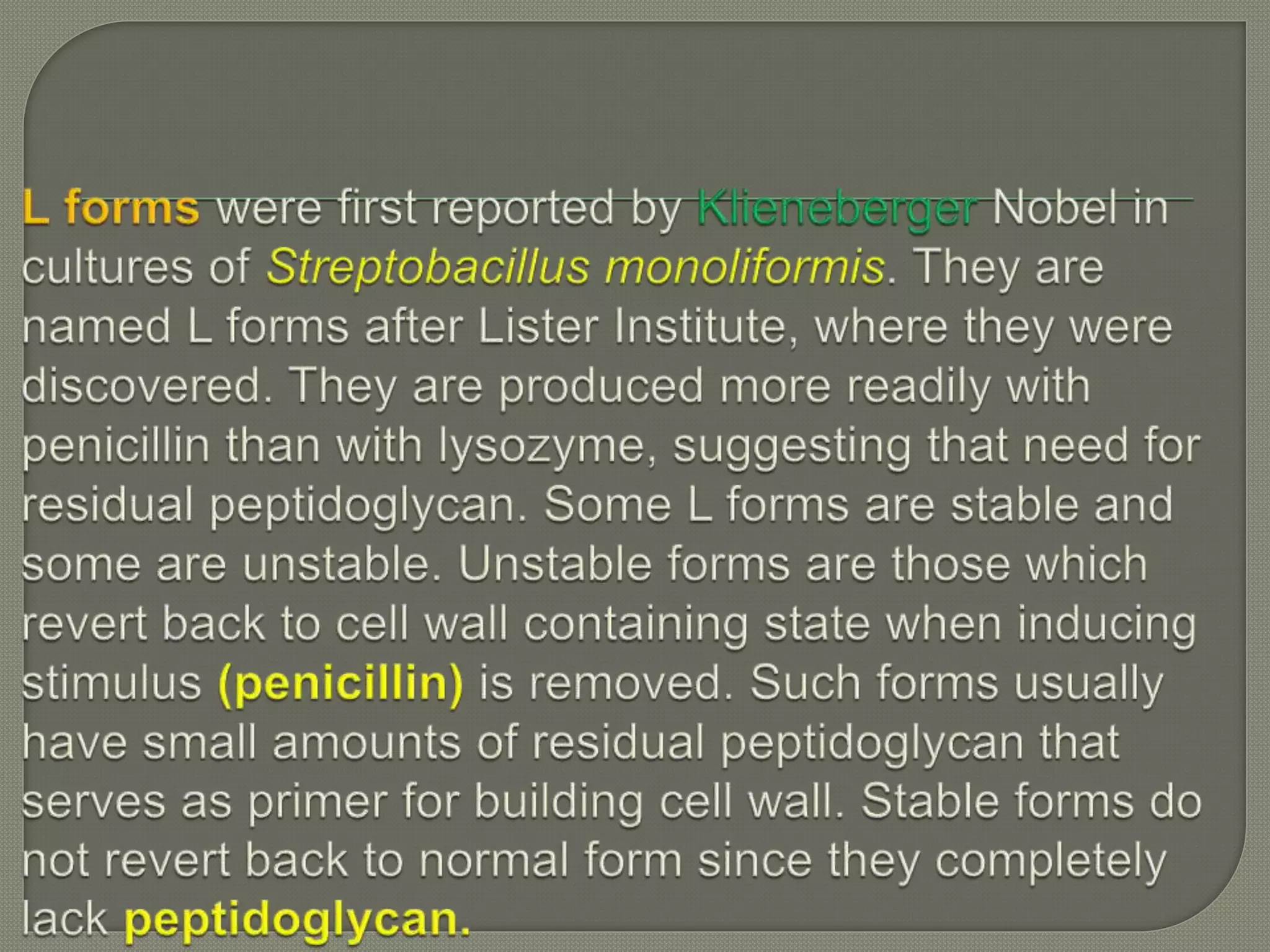 L-forms bacteria, protoplast and spheroplasts Bacteria | PPTX