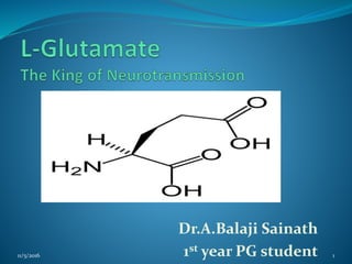 Glutamate Neurotransmitter Structure