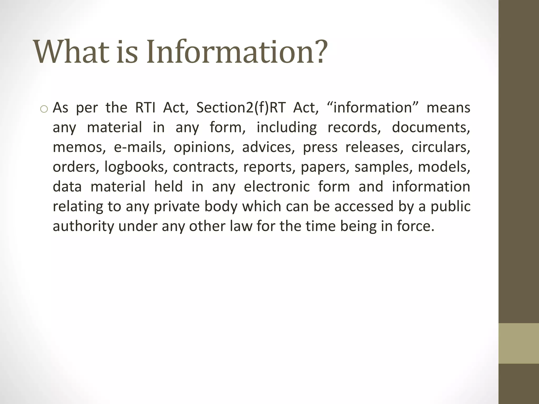 Right to Information Act(RTI) | PPTX