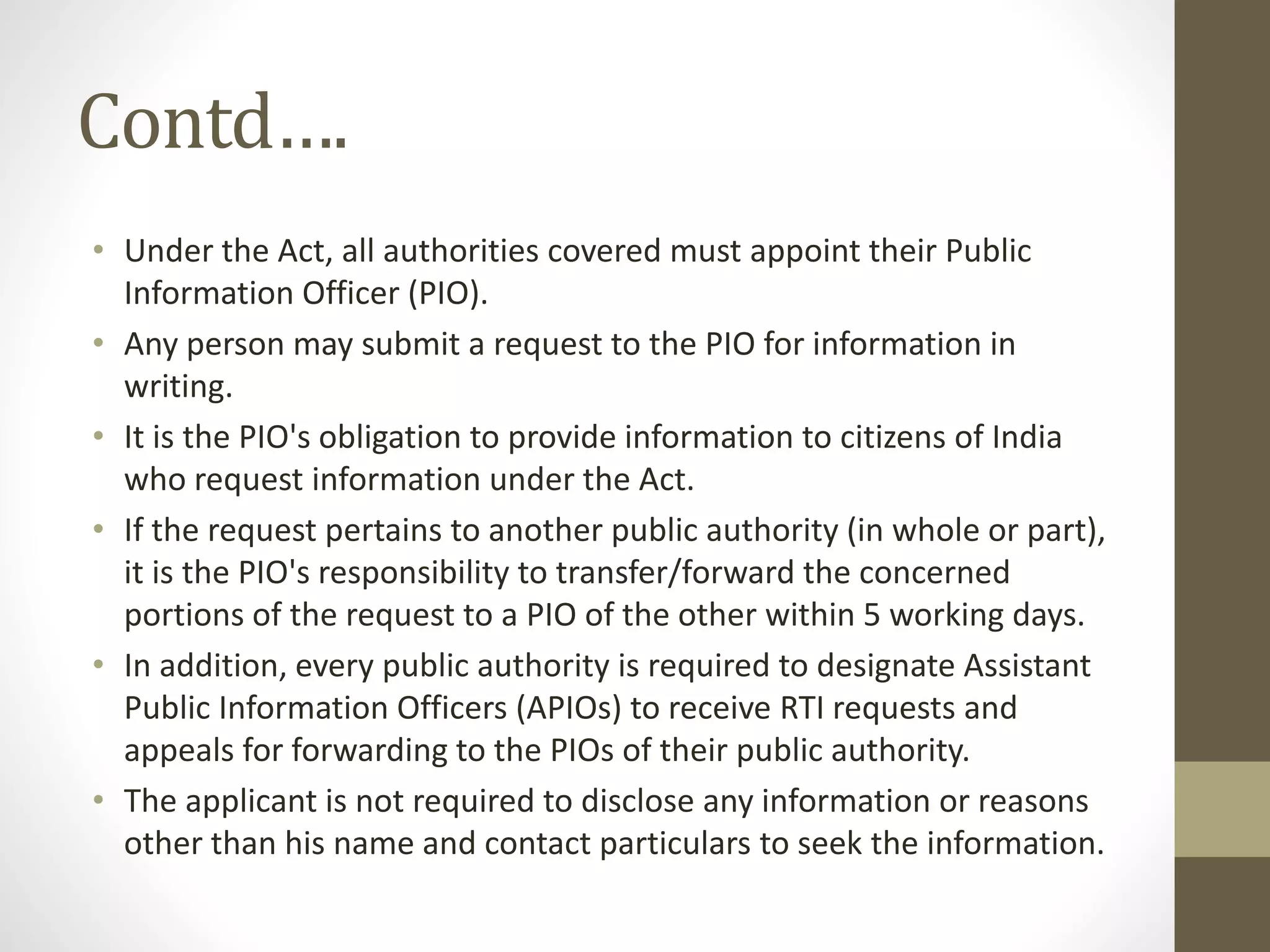 Right to Information Act(RTI) | PPTX
