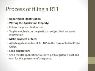 Right to Information Act(RTI) | PPTX