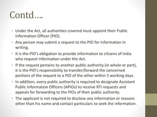 Right to Information Act(RTI) | PPTX