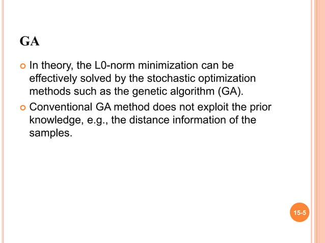 L0 norm sparse representation based on modified genetic algorithm | PPT