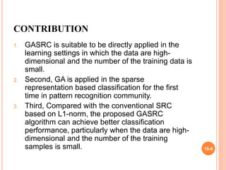 L0 norm sparse representation based on modified genetic algorithm | PPTX