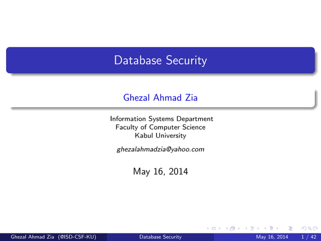 Database Security | PPT