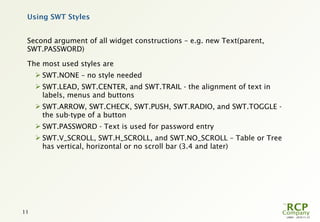 L0018 - SWT - The Standard Widget Toolkit | PPT