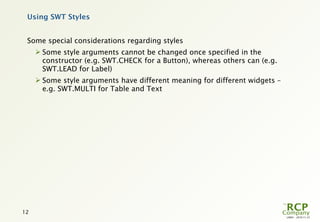 L0018 - SWT - The Standard Widget Toolkit | PPT