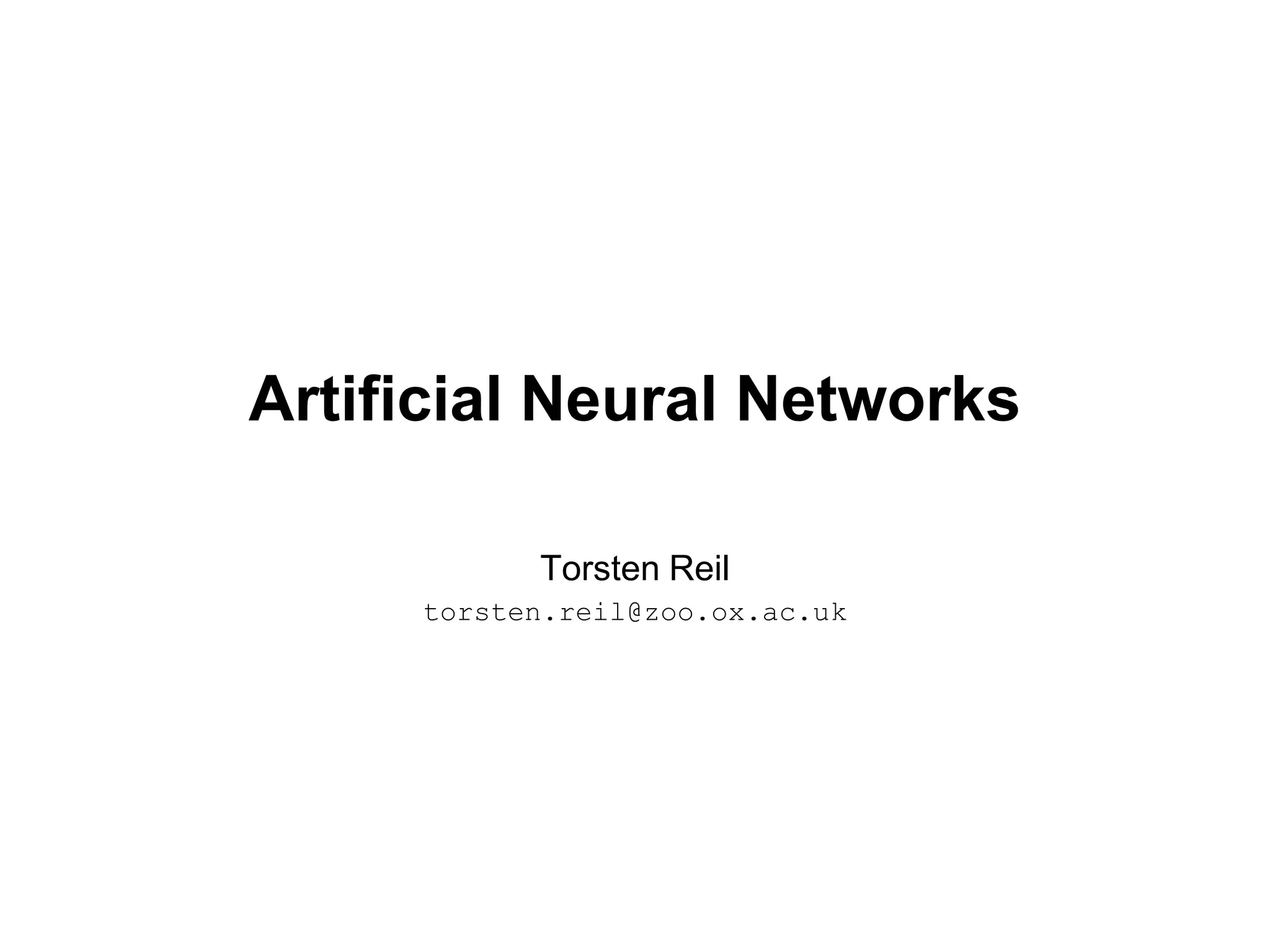 2013-1 Machine Learning Lecture 04 - Torsten Reil - Artificial Neural ...