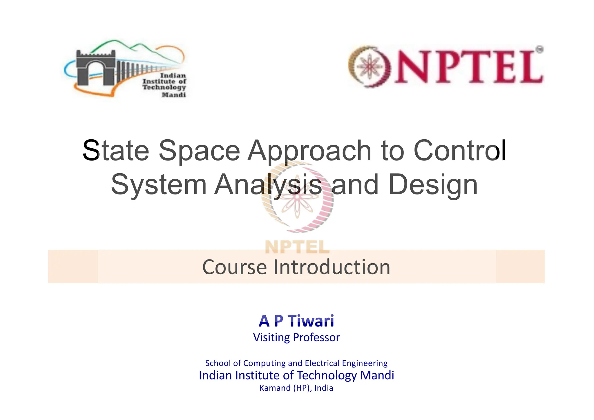 Course Introduction State Space Analysis Pdf Free Download