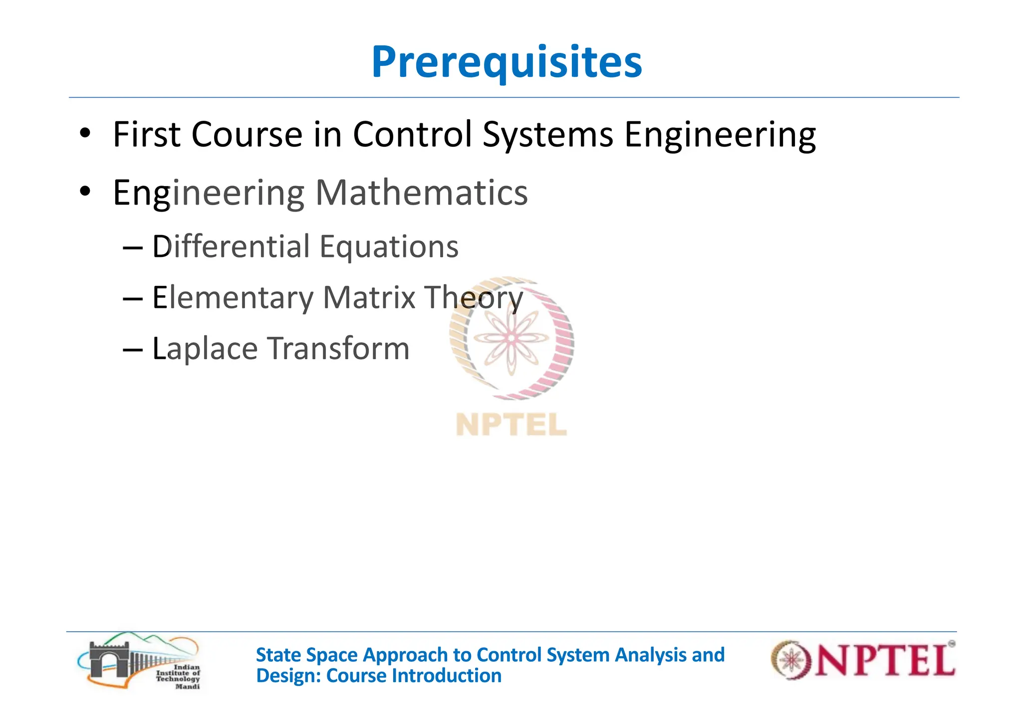 Course Introduction State Space Analysis Pdf Free Download