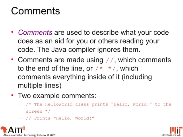 An introduction to java programming language forbeginners(java programming tutorials) | PPT