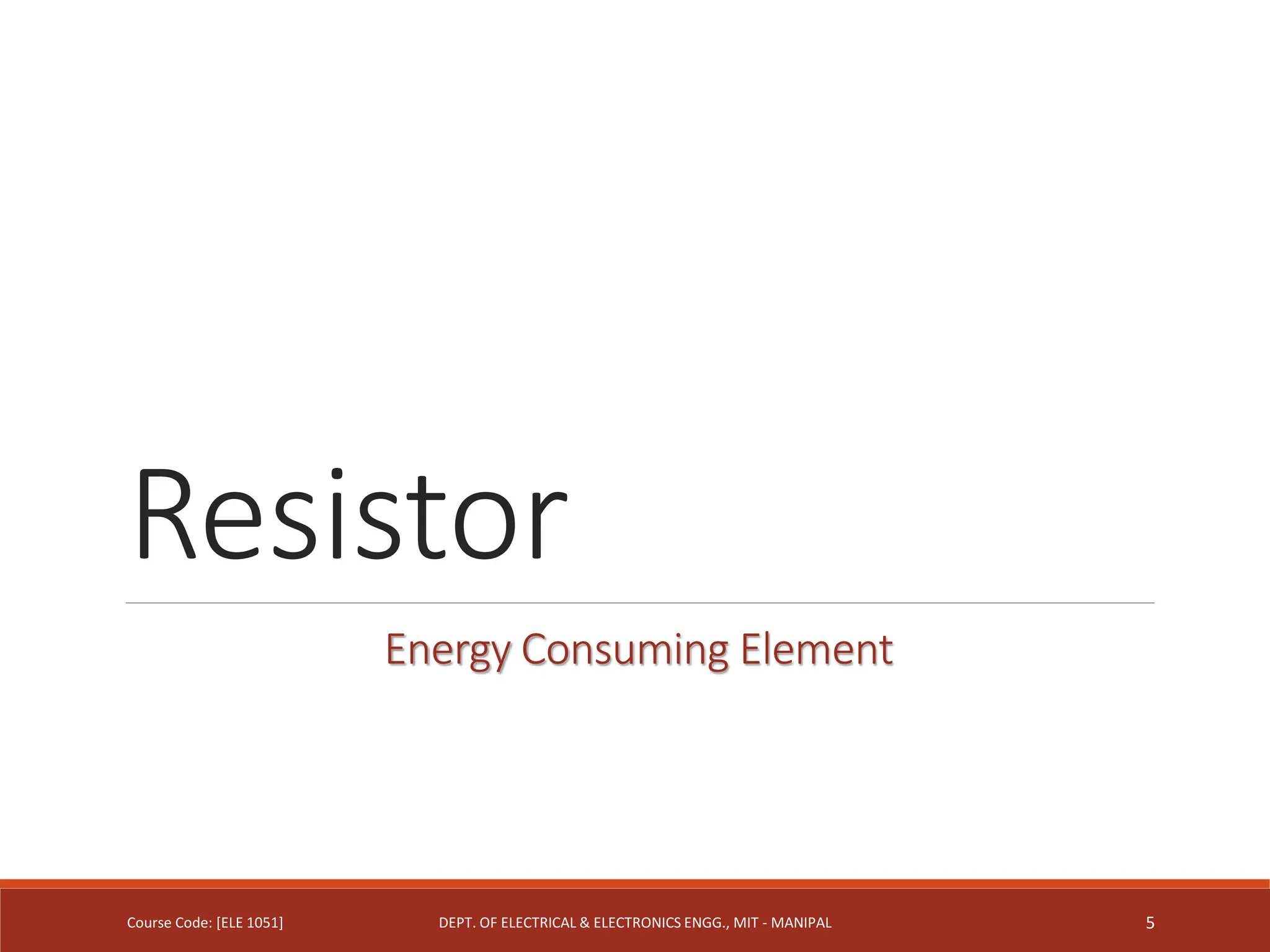 Basic Electric Theory Circuit Elements Pptx