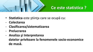 Concepte de baza utilizate in statistica | PPTX