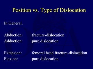 L01 hip dislocation, pipkin | PPT