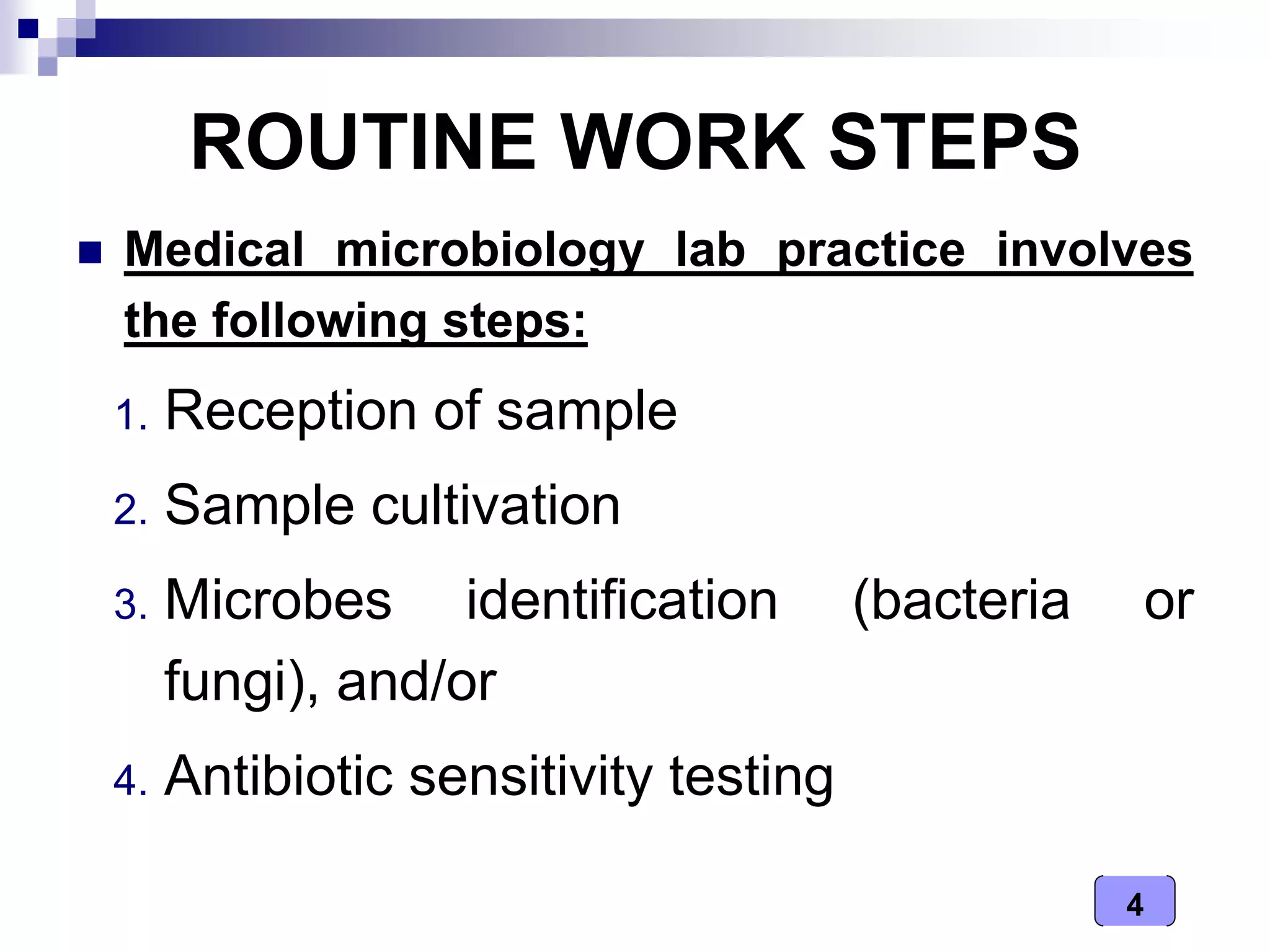 Medical Microbiology Laboratory (introduction & terminology) | PDF