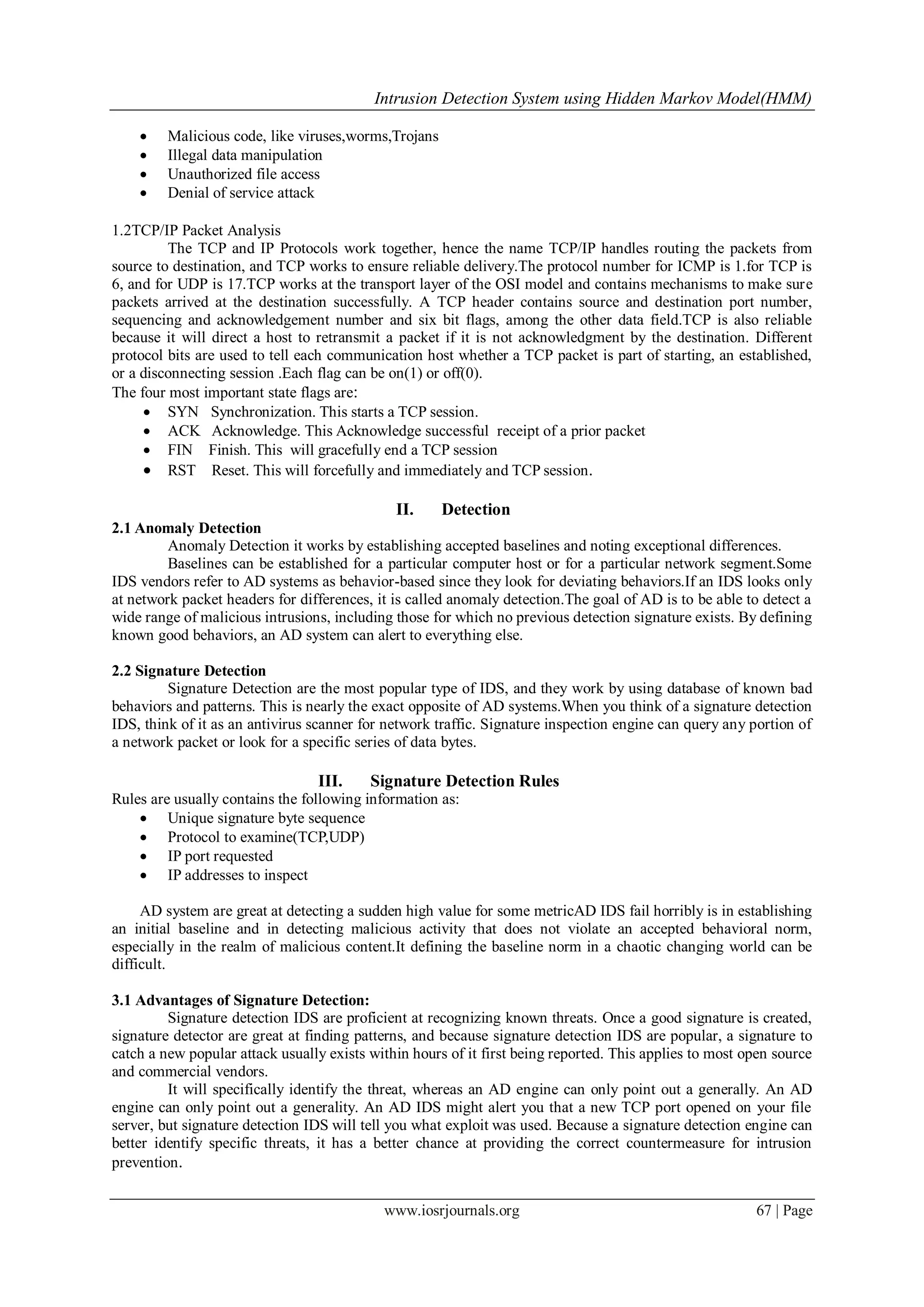 Intrusion Detection System using Hidden Markov Model (HMM) | PDF