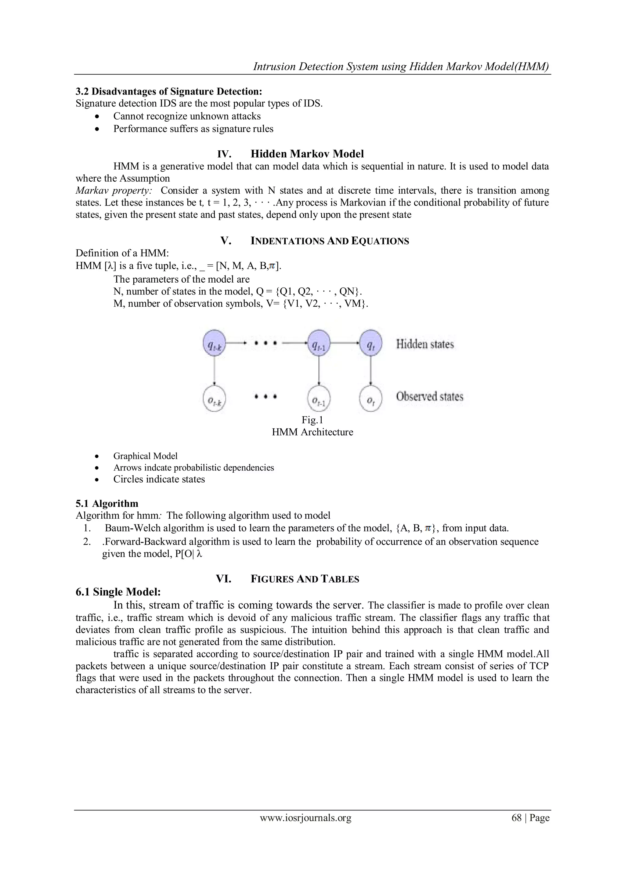 Intrusion Detection System using Hidden Markov Model (HMM) | PDF