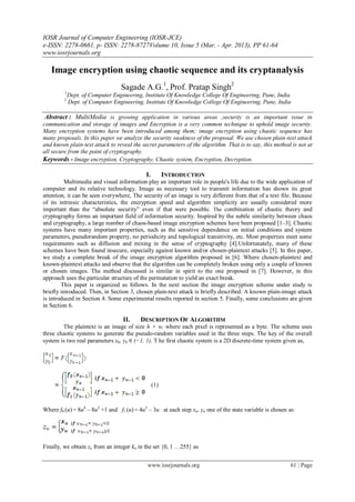 Image encryption using chaotic sequence and its cryptanalysis | PDF