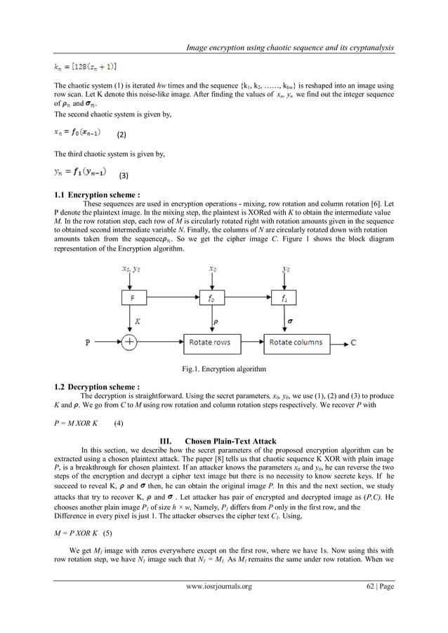 Image encryption using chaotic sequence and its cryptanalysis | PDF