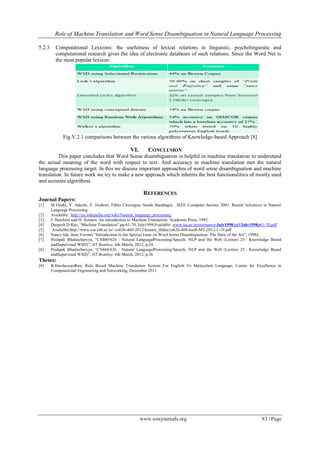 Role of Machine Translation and Word Sense Disambiguation in Natural Language Processing | PDF ...