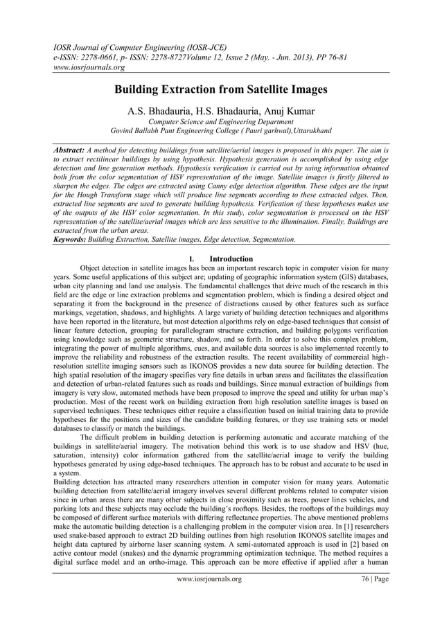 Building Extraction from Satellite Images | PDF