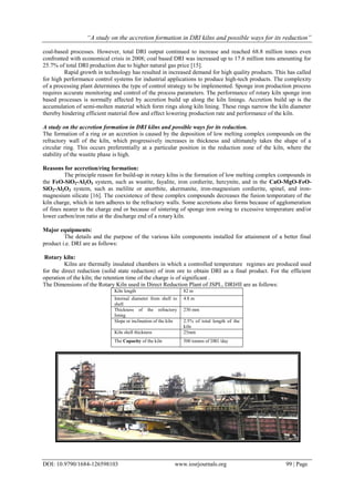 “A study on the accretion formation in DRI kilns and possible ways for ...