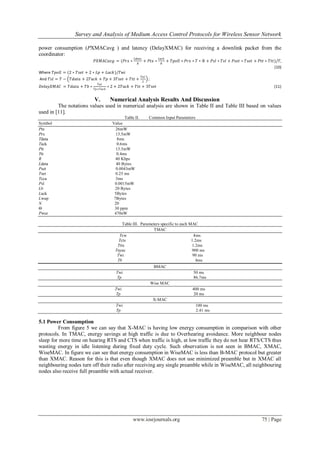 Survey and Analysis of Medium Access Control Protocols for Wireless ...