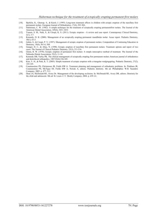 Halterman technique for the treatment of ectopically erupting permanent ...