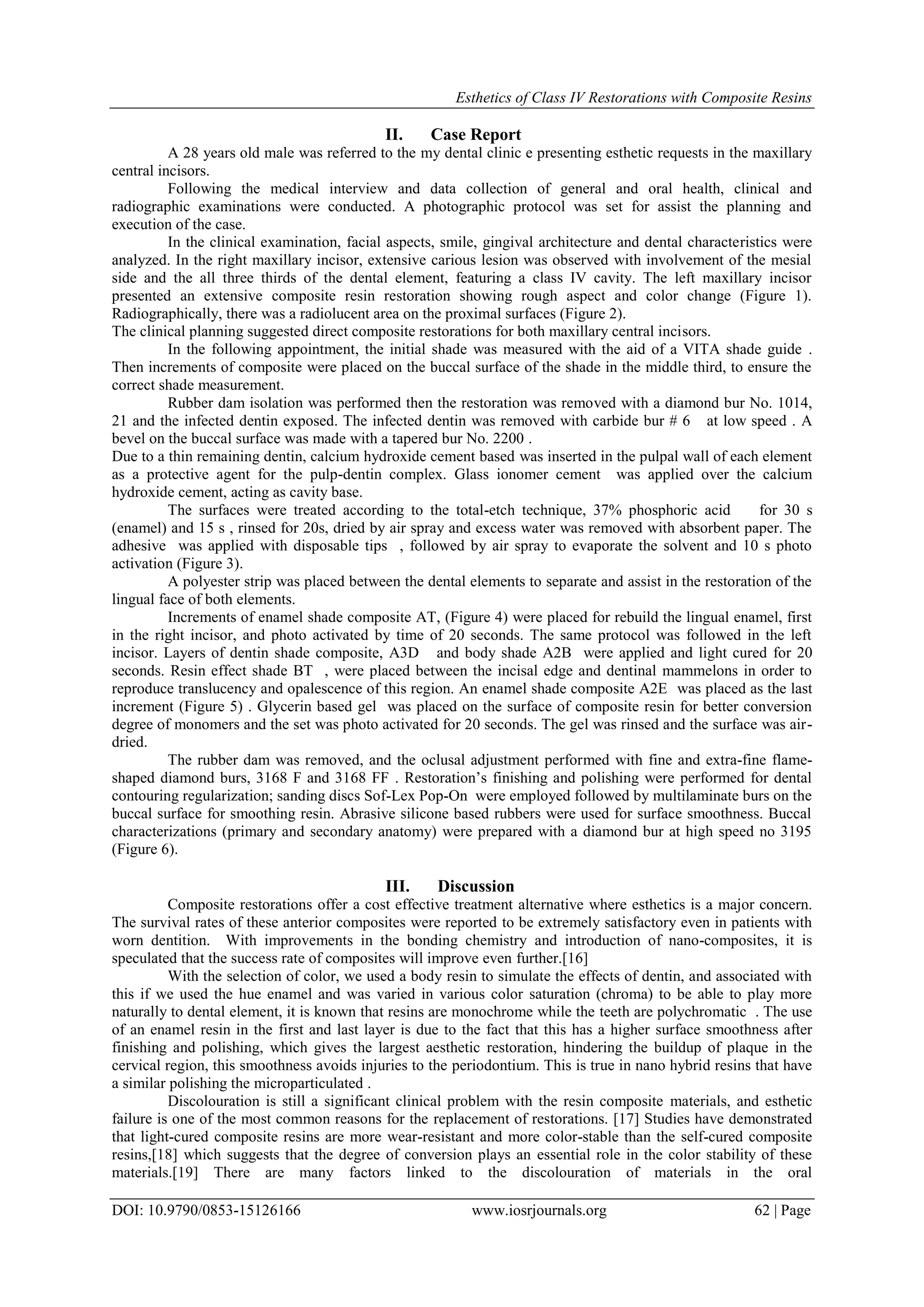 Esthetics of Class IV Restorations with Composite Resins | PDF