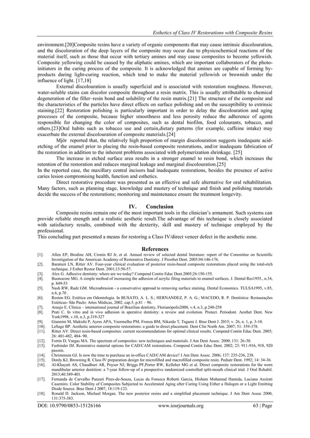 Esthetics of Class IV Restorations with Composite Resins | PDF