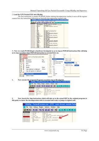 Manual Unpacking Of Upx Packed Executable Using Ollydbg and Importrec | PDF