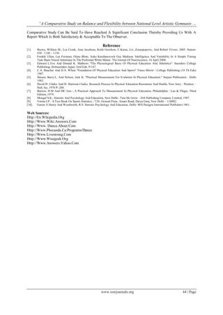 “A Comparative Study on Balance and Flexibility between National Level ...