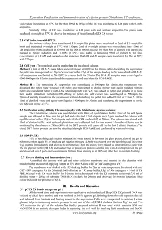 Expression Purification and Immunodetection of a fusion protein ...