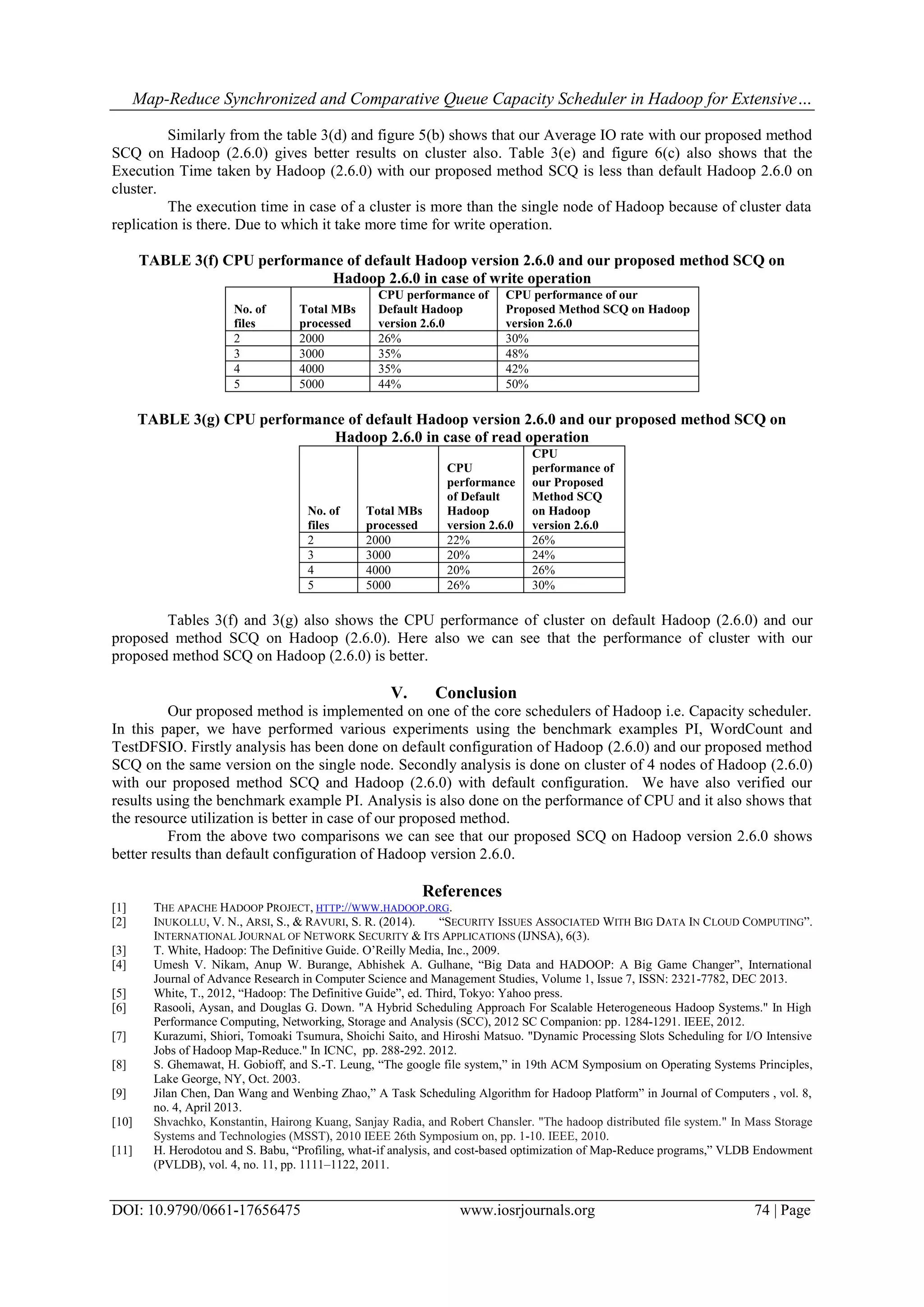 Map-Reduce Synchronized and Comparative Queue Capacity Scheduler in Hadoop for Extensive Data | PDF