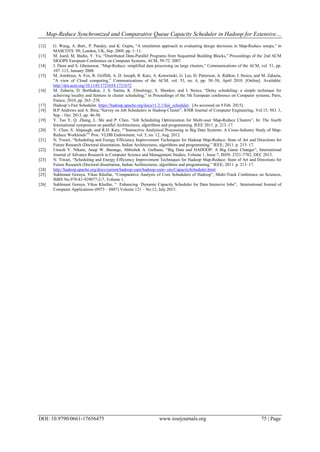 Map-Reduce Synchronized and Comparative Queue Capacity Scheduler in Hadoop for Extensive Data | PDF