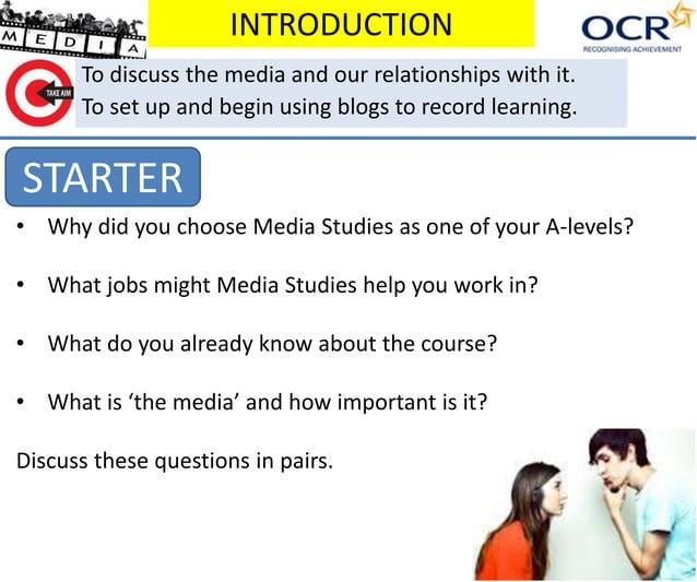 L01 introduction to AS Media Studies | PPT