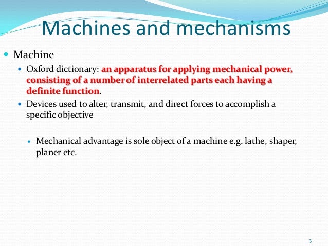 machine and mechanisms