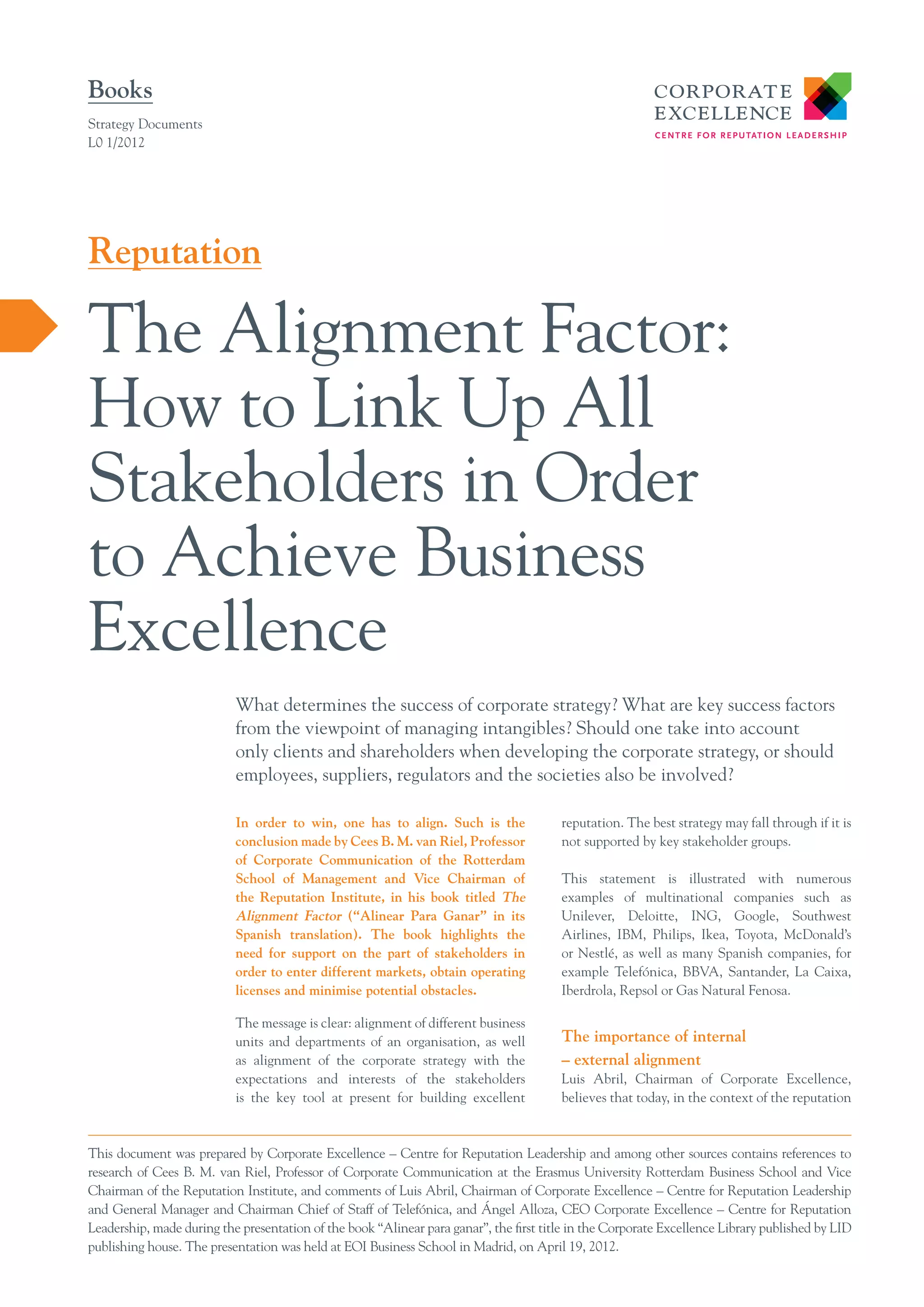 The Alignment Factor - Cees B. M. Van Riel | PDF