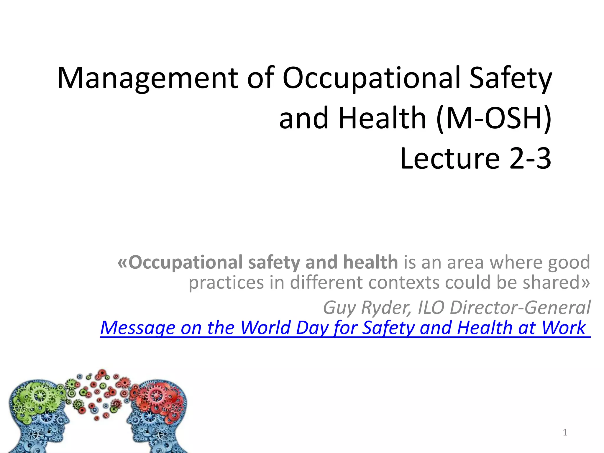 L02-03 Management of Occupational Safety and Health (M-OSH) | PDF ...