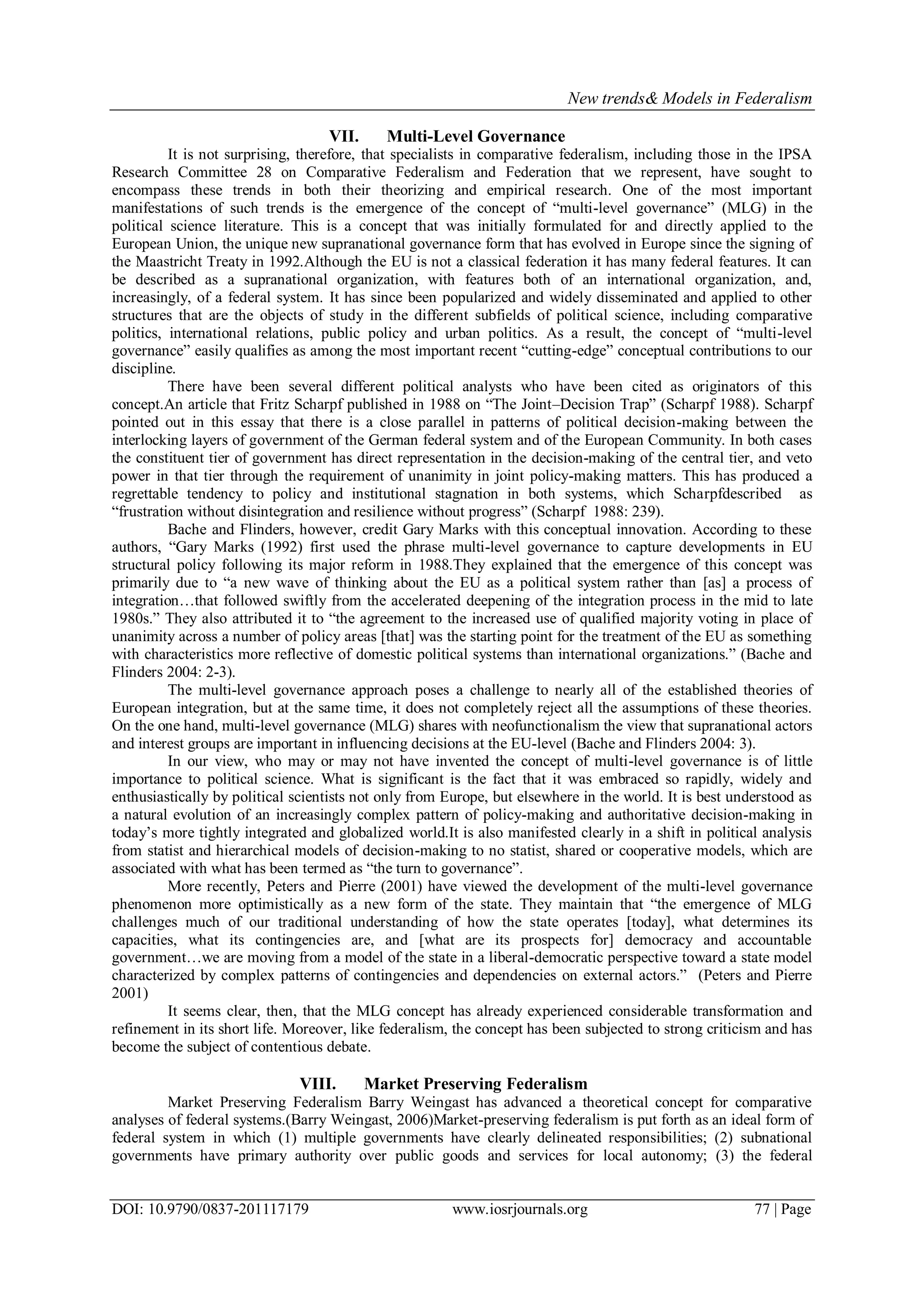 New trends& Models in Federalism | PDF