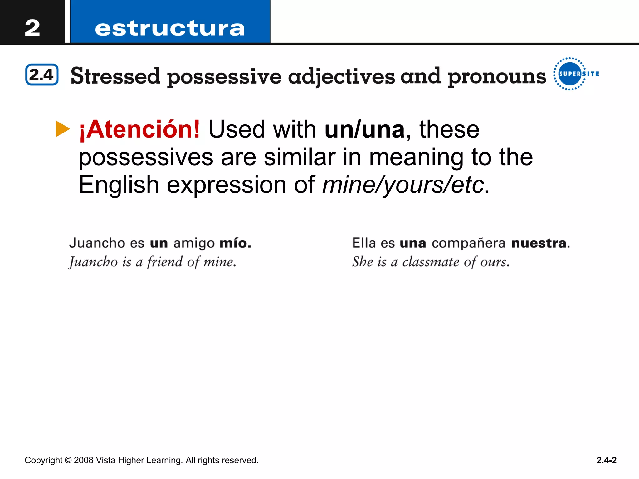 Adjetivos posesivos | PPT